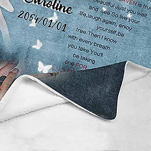 D-Story Custom Memorial Throw Blanket - in Loving Memory Photo Blanket for Loss of Mom Dad Grandma Son Daughter - Remembrance Gifts - Personalized Memorial Gift