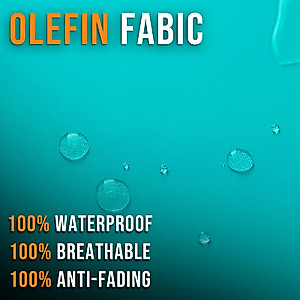 AOFEITE Outdoor Water-Resistant Olefin Chaise Lounge Cushions with Pillow, Weather and Fade Resistant Patio Furniture Lounge Chair Cushion Ideal for Patio, Lawn, Garden, Turquoise, 80"L x 26"W x 5"T