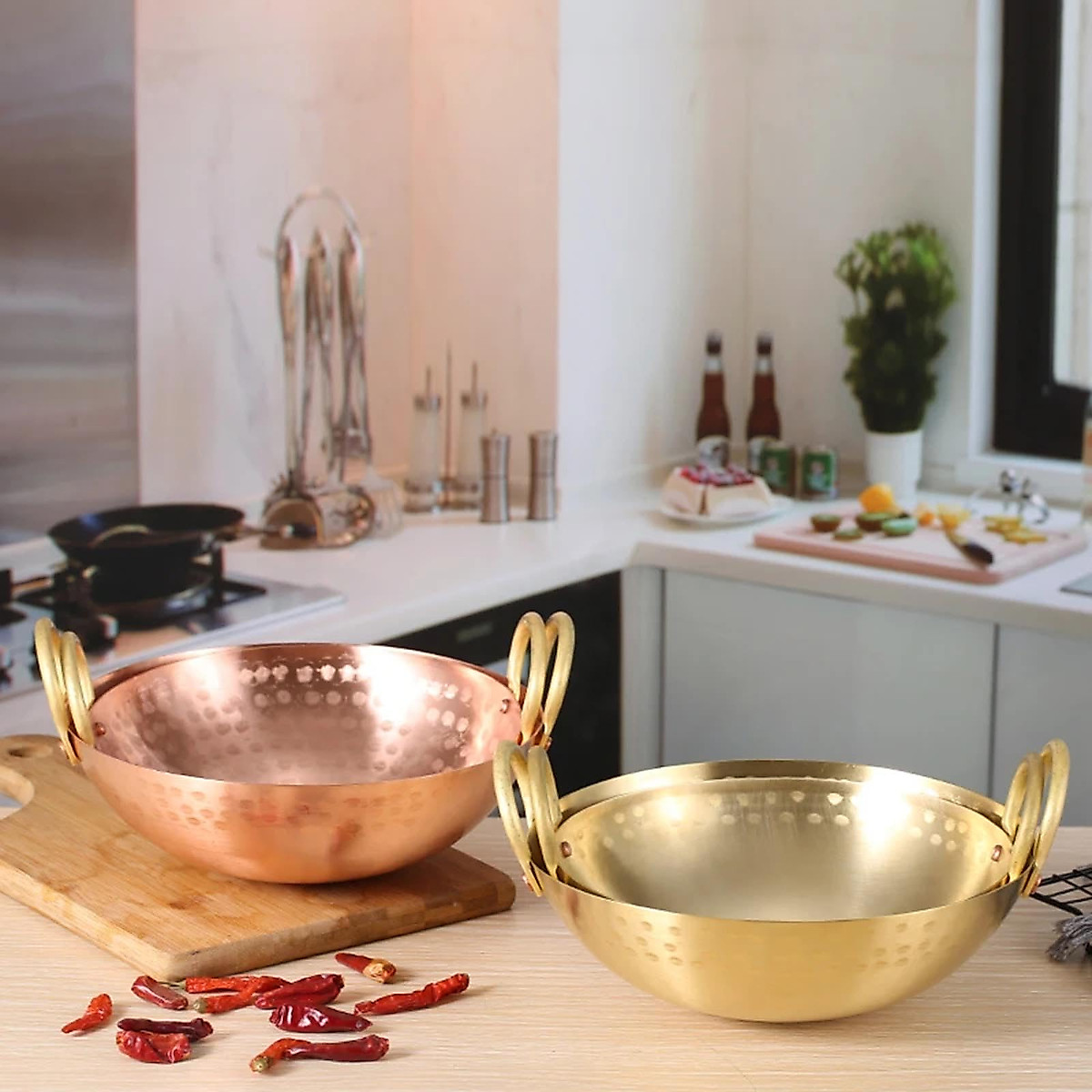 UGCER Copper Chafing Dish Buffet Set - Alcohol Stove Cooking Pot Food Warmers Pan Hot Pot for Weddings Caterings Parties