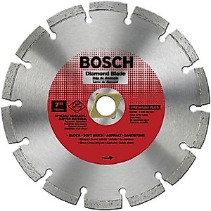 Bosch DB765 Premium Plus 7-Inch Dry or Wet Cutting Segmented Diamond Saw Blade with 5/8-Inch Knockout Arbor for Soft Brick or Sandstone