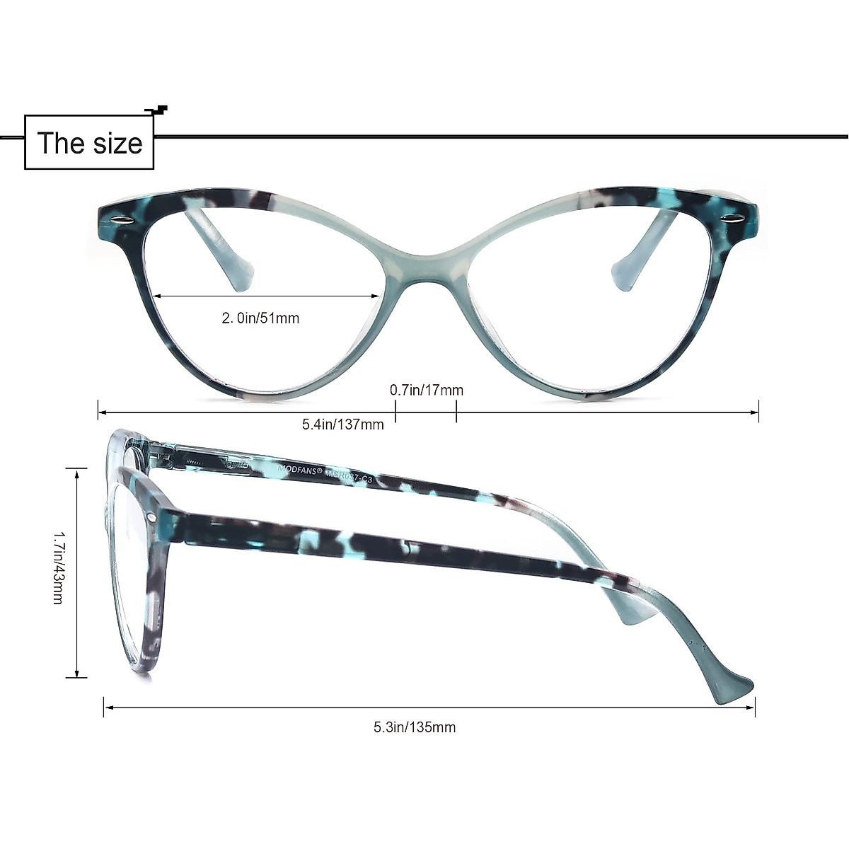 MODFANS 4 Pack Cat Eye 1.5 Reading Glasses for Women,Fashion Ladies Design Comfortable Spring Hinge Stylish 4 Pair Women Readers with 4 Pouch