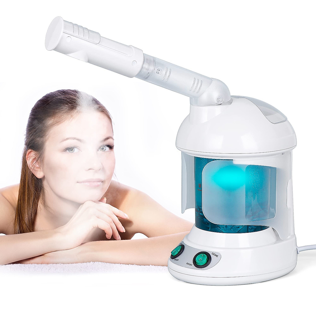 Nova Microdermabrasion 2 in 1 Hair Steamer & UV Ozone Facial Steamer, Face Steamer Hair Humidifier Hot Mist Moisturising Hydration System Sprayer for Personal Care Use at Home and Salon