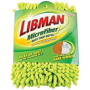 Libman Commercial 196 Microfiber Dust Mop Refill, Microfiber, 6.5" x 18.5", Yellow (Pack of 6)