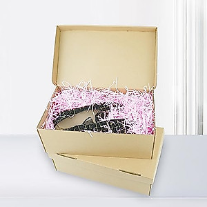 STRBOXONG Cardboard Shoe Boxes with Lid, 11.81x7.08x3.94, Multi-Purpose Storage Box for Home Office Organization Containers, Foldable Cardboard Carton, Gift Parcel (Pack of 10)