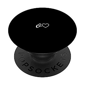 White Initial Letter O Heart Minimalist Black PopSockets Swappable PopGrip