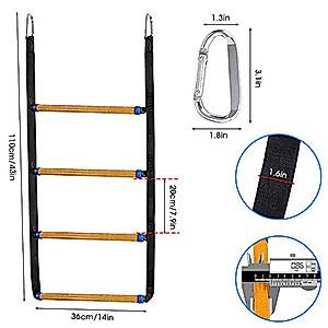 Boat Rope Ladder - 4 Step Marine Rope Ladder, Portable Boat Folding Ladder for Inflatable Boat, Kayak, Motorboat, Canoeing (4 Step)