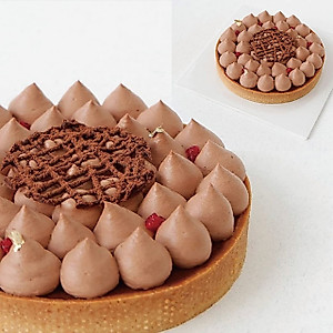 Uyauld Stainless Steel Perforated Tart Ring, 8 inch Heat-Resistant Cake Mold Ring, 21CM Nonstick Pastry Dessert Utensil, Circle Baking Tool for French Fruit Tarte, Round (21cm/8 inch)