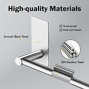 Taozun Towel Bar - 32 Inch Towel Holder with 2 Packs Adhesive Hooks, Hand Towel Rack Stick on Wall, Stainless Steel Bathroom Hardware Accessory Kit