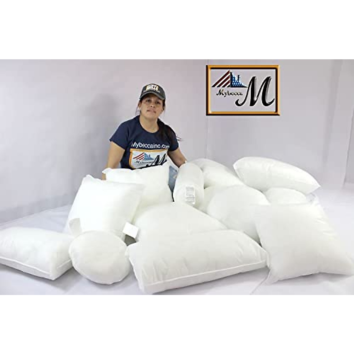 6 X 16 inches Bolsters Pillow Form Inserts for Shams White Hypoallergenic Pillow Insert Premium Made in USA
