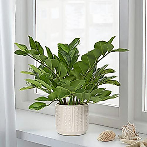 Briful Faux Plants Indoor 17" Artificial ZZ Plants in Ceramic Pot Fake Potted Zamioculcas Silk Plants for Home Living Room Office Decor Bedroom Aesthetic