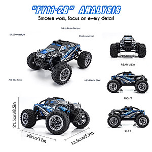 FUUY 1/16 Fast RC Cars for Adults with 2 Batteries&Shells, All Terrain 42KPH High-Speed Remote Control Car, Waterproof Off-Road RC Crawler, Hobby Truck Toy Youth Gift for Age 14+