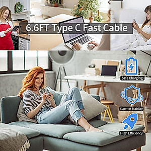 2Pack 45W USB C Super Fast Charger, Android Phone Wall Charger Fast Charging with 6.6FT USB Type C Cable for Samsung Galaxy S24 S23 Ultra/S23+/S22 Ultra/S22+/S22/S20/Note 10/20/Z Fold (6.6FT-2Pack)