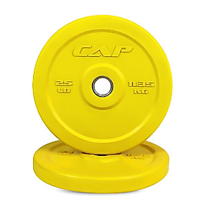 WF Athletic Supply 2 inch Olympic Size Color Premium Bumper Plate with Steel Insert, Great for Strength Training, Weightlifting & Crossfit Competition, Size Options Available