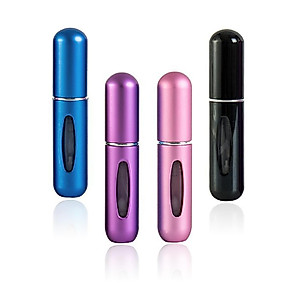 Portable Mini Refillable Perfume Atomizer Bottle,Refillable Perfume Spray,Atomizer Bottom Refill Scent Pump Case,Traveling and Outgoing 4 Pcs Pack of 5ml