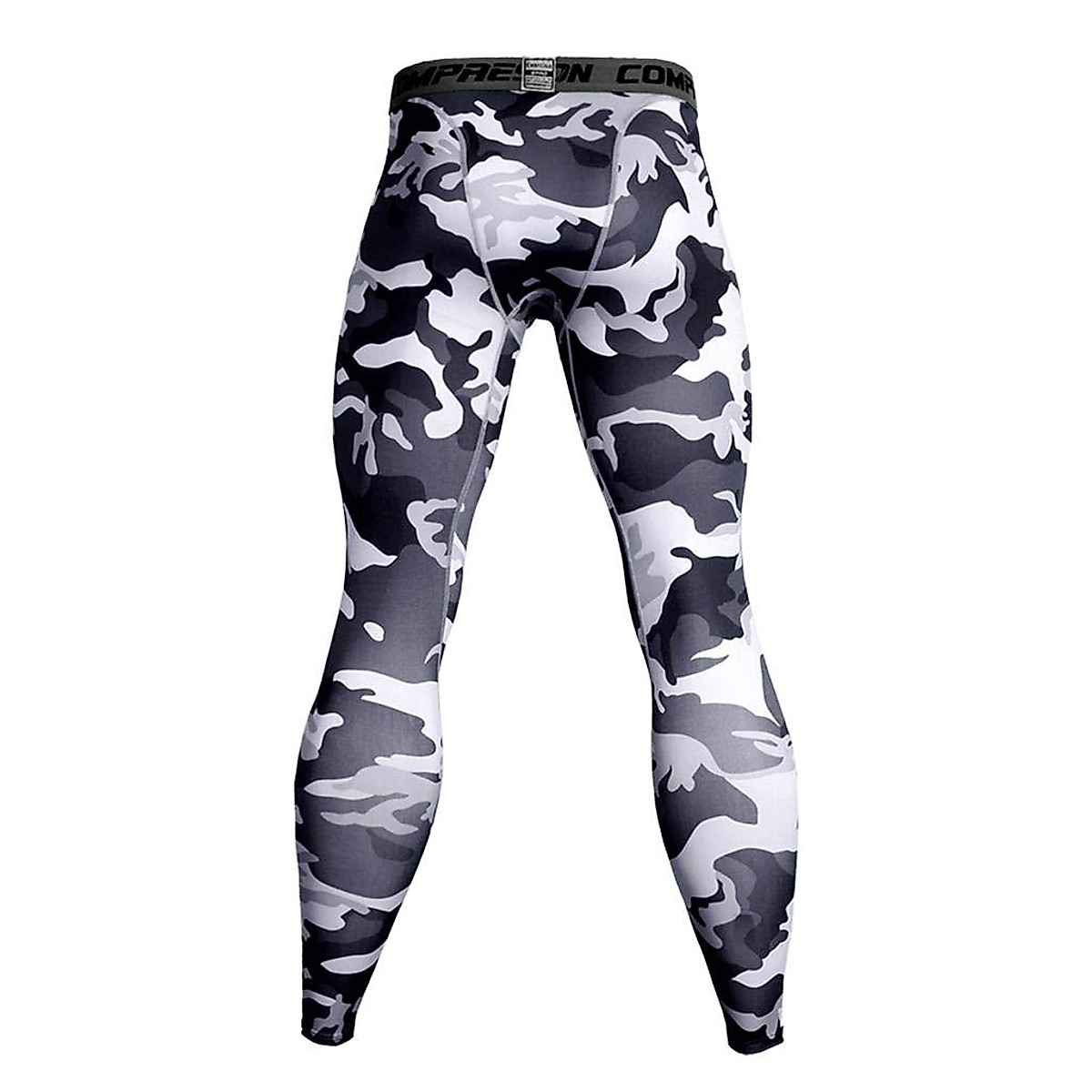 F_Gotal Mens Snow Camouflage Sports Compression Tight Cool Dry Sports Pants Base Layer Running Leggings Yoga Sweatpants