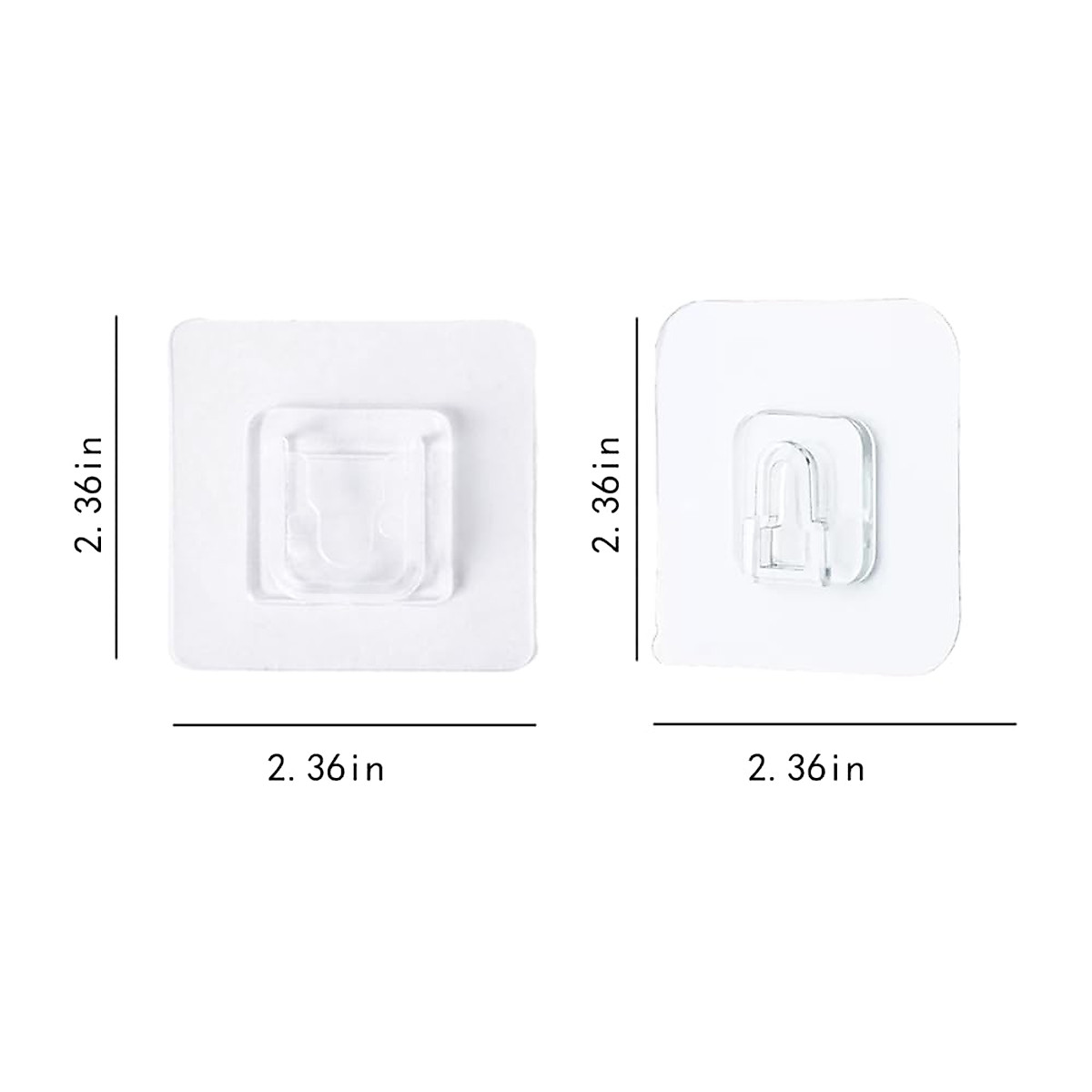 Clear Double-Sided Adhesive Wall Hooks - 10-Piece Mounted Door Hanger Kit - No Drill Sticker Hangers with Suction Cup for Bathroom, Kitchen