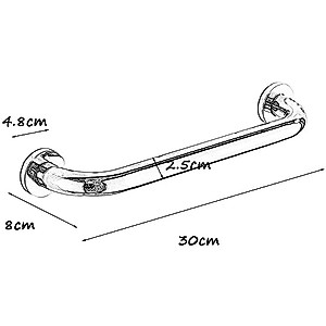 CRODY Grab Bars for Bathroom, Brass Bathroom Grab Bar Support Handle, Shower Handicap Safety Handrail, Mirror Surface Anti-Slip Assist Straight Railing, Elderly Toilet Balance Grip, Towel Rack Toilet