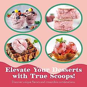 True Scoops 6-Pack Strawberry Ice Cream Mix. Makes 1 Pint of Premium, Homemade Ice Cream With an Electric Mixer. Made With Real Strawberries. Gluten-Free, Peanut-Free, and Kosher.