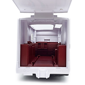 Toy Camper RV Motorhome Toys for Boys Toy Car Model Cars Recreational Vehicle Holiday Travel Adventure, Friction Powered, Roof and Doors Open, Light Sound, 3 4 5 6 Years Old Kids Girls Gifts, white