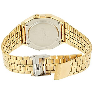 Casio Collection Women's Watch A159WGEA, Black/Gold, 36.8 x 33.2 x 8.2 mm, Bracelet (A159WGEA-1EF)