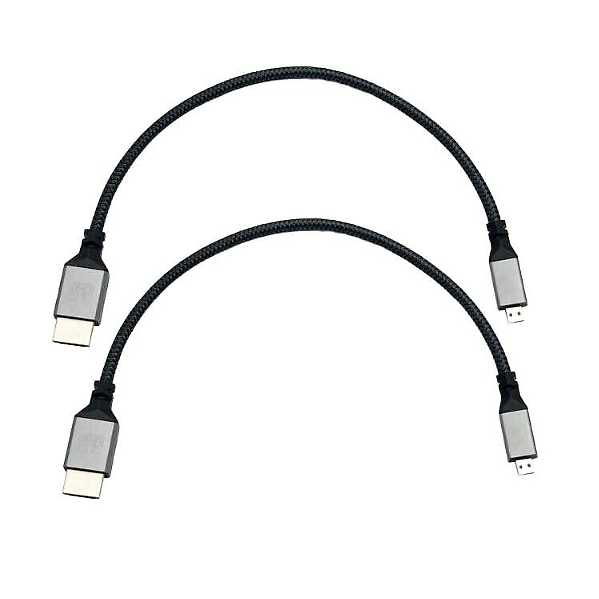 Seadream 4K Micro HDMI to HDMI Cable 1FT 2Pack High-Speed Full HDMI to Micro HDMI Braided Cord Support 3D 4K/60Hz 1080p