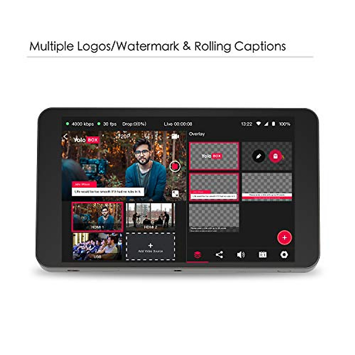 YOLOLIV YoloBox Portable Live Stream Studio Equipment Encoder Switcher Recorder Monitor 4 in 1 4G North America