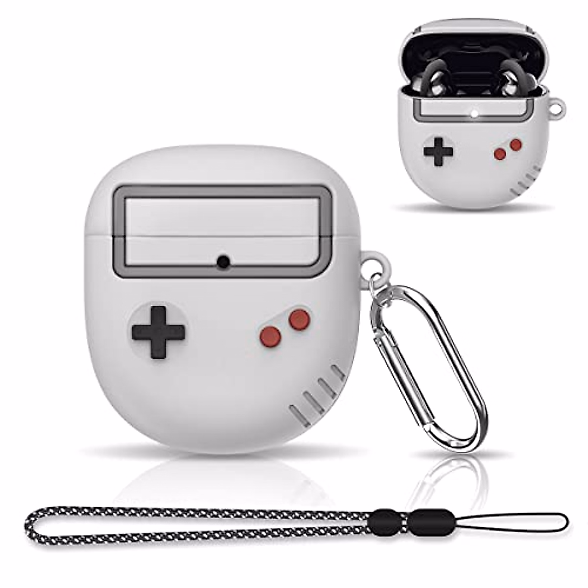 [6in1 Set] Cute Case for Bose QuietComfort Earbuds II Case(2022), Shockproof Protective Bose QuietComfort Earbuds ii Case Cover Bose QC ii Earbuds Silicone Accessories with Carabiner & Lanyard