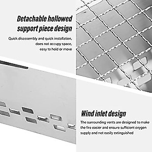 Grill Folding Charcoal BBQ Grill Stainless Steel Mini Detachable Portable Barbecue Grill for Outdoor Camping Traveling Picnics Garden Beach Party