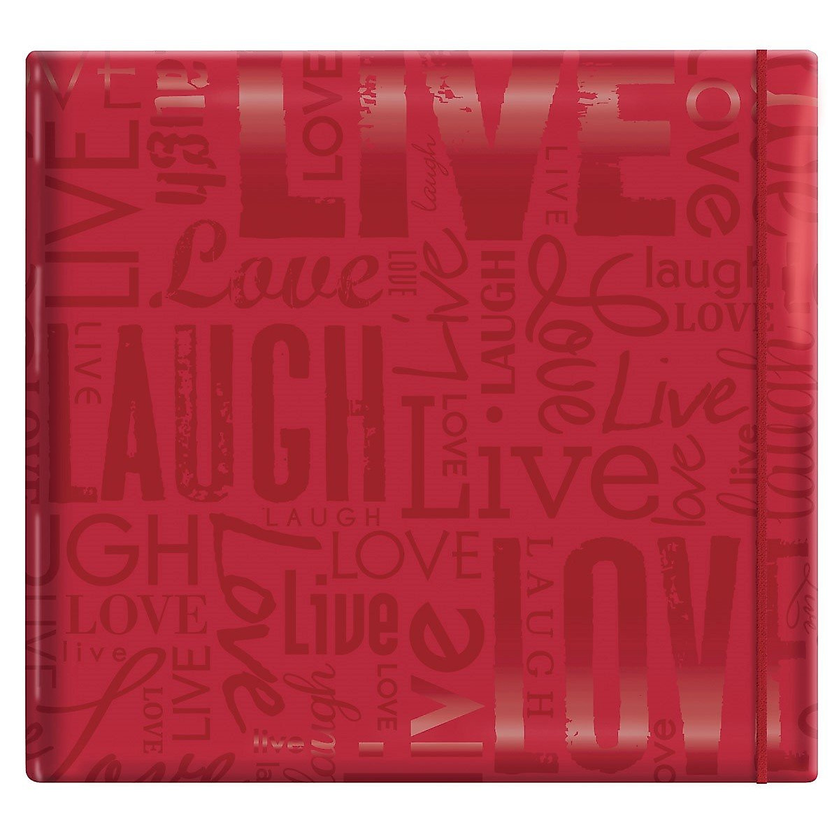MBI Gloss Post Bound Album 12"X12"-Live, Love & Laugh Red -848115