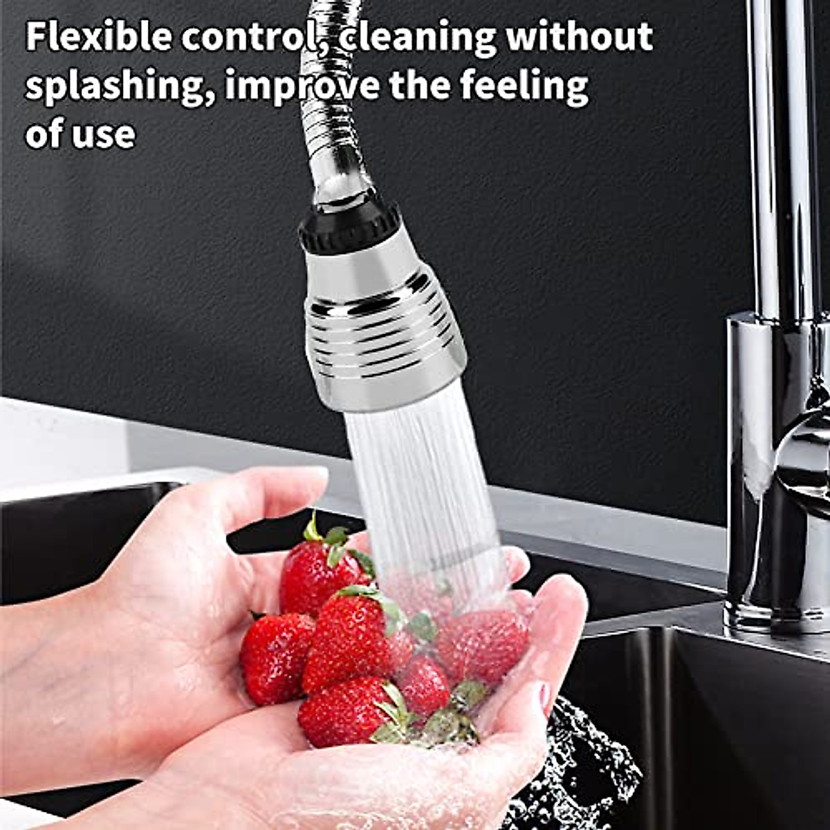 360°Swivel LED Faucet Sprayer,3Colors Temperature Controlled Faucet Spray Head,Anti- LED Faucet Sprayer,Anti-Splashing and Water-saving Faucet Sprayer Head for Kitchen and