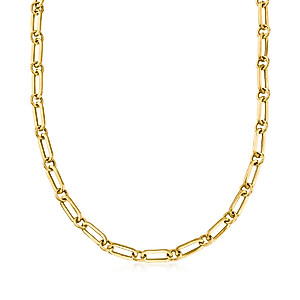Ross-Simons Italian 18kt Gold Over Sterling Paper Clip Link Necklace. 20 inches