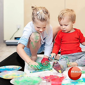 RESILIA - Under High Chair Splat Mat, Premium Heavy-Duty Spill & Splash-Proof, Orange Peel Pattern, Vinyl Prevents Stains & Damage from Food, Arts & Crafts, 48 Inch x 48 Inch, Black