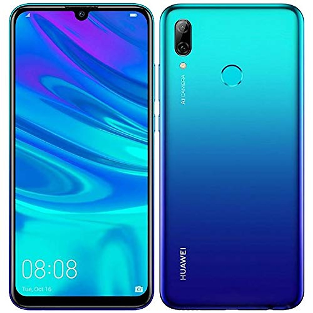 Huawei P Smart 2019 (32GB, 3GB) 6.21" FHD+ Display, Dual Camera, 3400 mAh Battery, 4G LTE GSM Dual SIM Global Unlocked (Pot-LX3) - International Version - No Warranty (Blue)