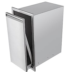 Atatod 14-inch Single Pull-Out Trash can Stainless Steel Outdoor Kitchen Trash can can Store a 10 Gallon Commercial Trash can Without Handle Design