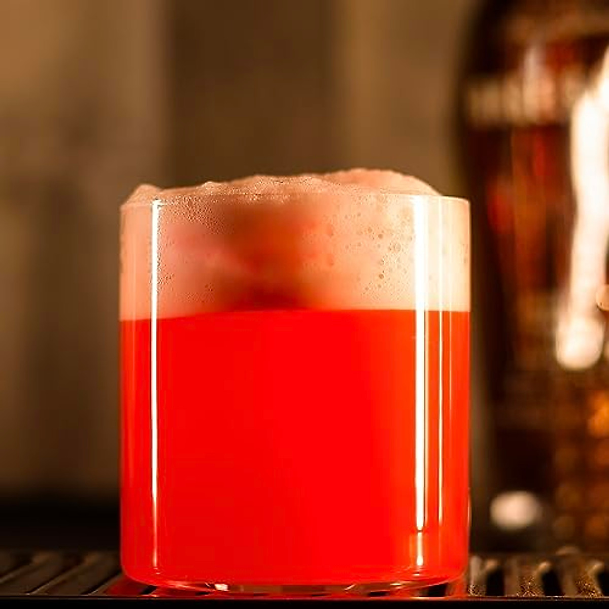 Amehla Ultra Thin Cocktail Glasses 12-ounce Double Old Fashioned Whiskey Glasses - Minimalist H20 Water Drinking Glass - (4)