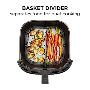 CHEFMAN 2 in 1 Max XL 8 Qt Air Fryer, Healthy Cooking, User Friendly, Basket Divider For Dual Cooking, Nonstick Stainless Steel, Digital Touch Screen with 4 Cooking Functions, BPA-Free