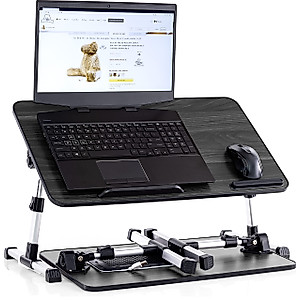 Husband Pillow Combo - Backrest Pillow with Arms : Standard Taupe & Lap Desk Bed Tray : Grey - Aspen Memory Foam Reading Pillows for Bed & Laptop Bed Tray Table