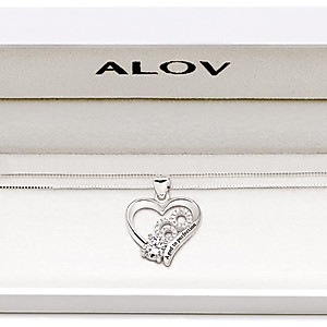 ALOV Jewelry Sterling Silver 60th Birthday Aged to Perfection Cubic Zirconia Pendant Necklace