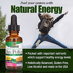 Nature's Answer Bee Pollen Supplement with Organic Alcohol, 1-Fluid Ounce | Packed with Enzymes & Vitamins | Natural Proteins | Promotes Overall Wellness