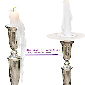 Howemon 150 Church Candles with Drip Protectors for Devotional Candlelight Vigil Service, Box of 150 Candles, Unscented White 5" H X 1/2" D, No Smoke