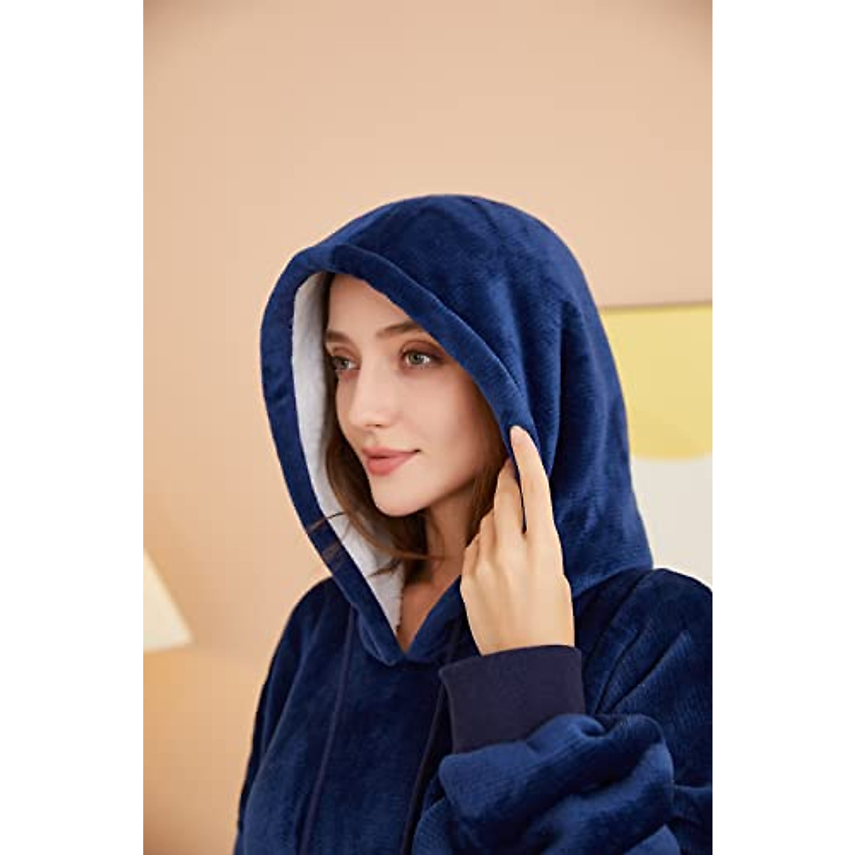 Oversized Wearable Hoodie Blanket Sweatshirt for Adult and Child, Large Pocket Super Thick Warm and Cozy Blanket Hoodie for Women and Men, Fleece Blanket with Comfy Sleeves