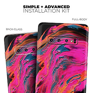 DesignSkinz Liquid Abstract Paint V73 Protective Vinyl Decal Wrap Skin Cover Compatible with The Samsung Galaxy S20 (Screen Trim & Back Glass Skin)