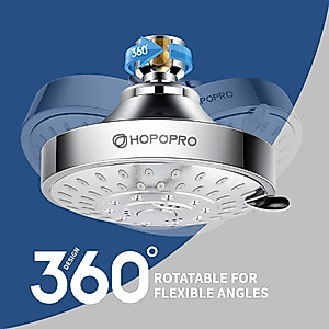 HOPOPRO NBC News Recommended Brand 5 Modes High Pressure Shower Head 4.1 Inch High Flow Fixed Showerheads Bathroom Showerhead for Luxury Shower Experience Even at Low Water Pressure - Chrome