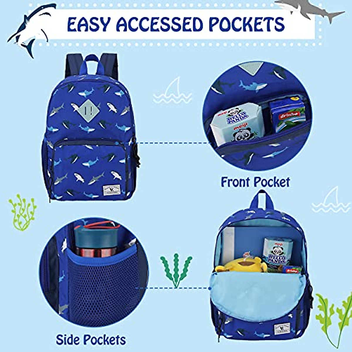 VX VONXURY Kids Backpack,Cute Preschool Toddler Schoolbag for Boys Girls with Chest Strap