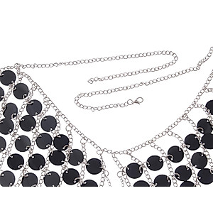 Anna-Kaci Women's Gypsy Body Chain Sexy Harness Summer Festival Bra Top, Black, OneSize