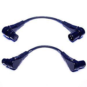 CESS-039 Right-Angel 3-Pin XLR Female to Male Extension/Patch Cable, 2 Pack
