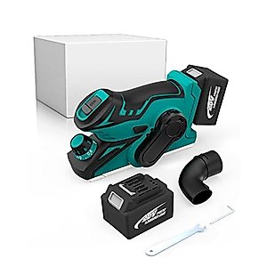 20V Brushless Cordless Hand Planer, ROFMAPLE 13000RPM 2-3/8" Wood Planer with 2 Pack 20V Lithium-Ion Batteries Electric Planer Adjustable Planing Depth Power Planer for Woodworking Home DIY