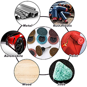 150 Pcs Sanding Discs Set 2 Inch Roll Lock Discs Sanding Pads Die Grinder Accessories Surface Conditioning Discs Fine Medium Coarse for Die Grinder Sanding Disc Surface Grind Burr Polish