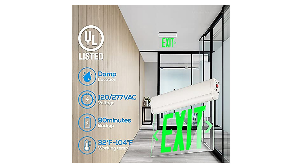 LEONLITE Green Exit Signs - Reliable Emergency Lighting