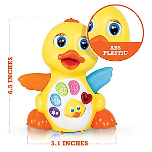 CifToys Light Up Duck Toy, Musical Baby Toys, Walking Flapping Dancing Duck Toys for 3 2 1 Year Old Gifts, Toddler Toys- Dancing, Singing, Electronic Duck Toy with Lights and Adjustable Sound